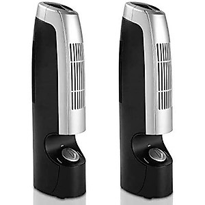 GOFLAME Air Purifier 2 PCS for Dust, Pets, Smoke, Odors, Air Cleaner with Whisper 2 Speed Operations, Silver and Black