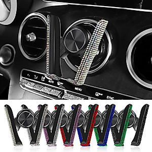 GuoranGG Bling Car Phone Holder,Car Air Vent Mobile Phone Mount, Universal 360°Adjustable Crystal Auto Car Stand Phone Holder Car Accessories for Women,Pink
