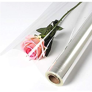 Purple Q Crafts Clear Cellophane Wrap Roll 16 Inches Wide 100 Feet Long Thick Cellophane Roll for Baskets Gifts Flowers Food Safe Cello Rolls. (16" x100')