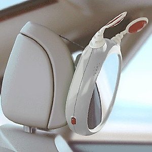 Oly Active Baby Car Mirror – Shatter-Proof Rear Facing Infant Mirror Entertains, Soothes, and Keeps Baby Visible – 10 x 11.7 x 3.1 In. Adjustable Headrest Mirror with Remote Control by Benbat, Gray