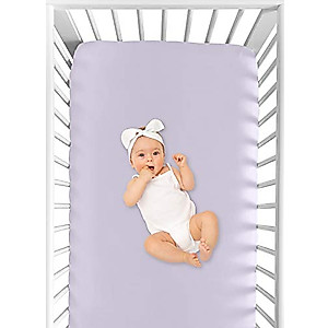 Sweet Jojo Designs Lavender Purple Baby or Toddler Fitted Crib Sheet for Watercolor Floral Collection