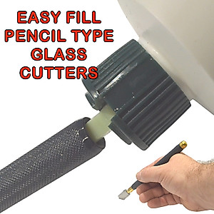 Glass Cutting Oil 8oz Bottle New Oil Fill Kit for All Tools Using Glass Cutter Oil Use for Cutting Thick Glass or Mirrors and Stained Glass, Small Bottle, Spout, Mini Funnel for All Filling Options.