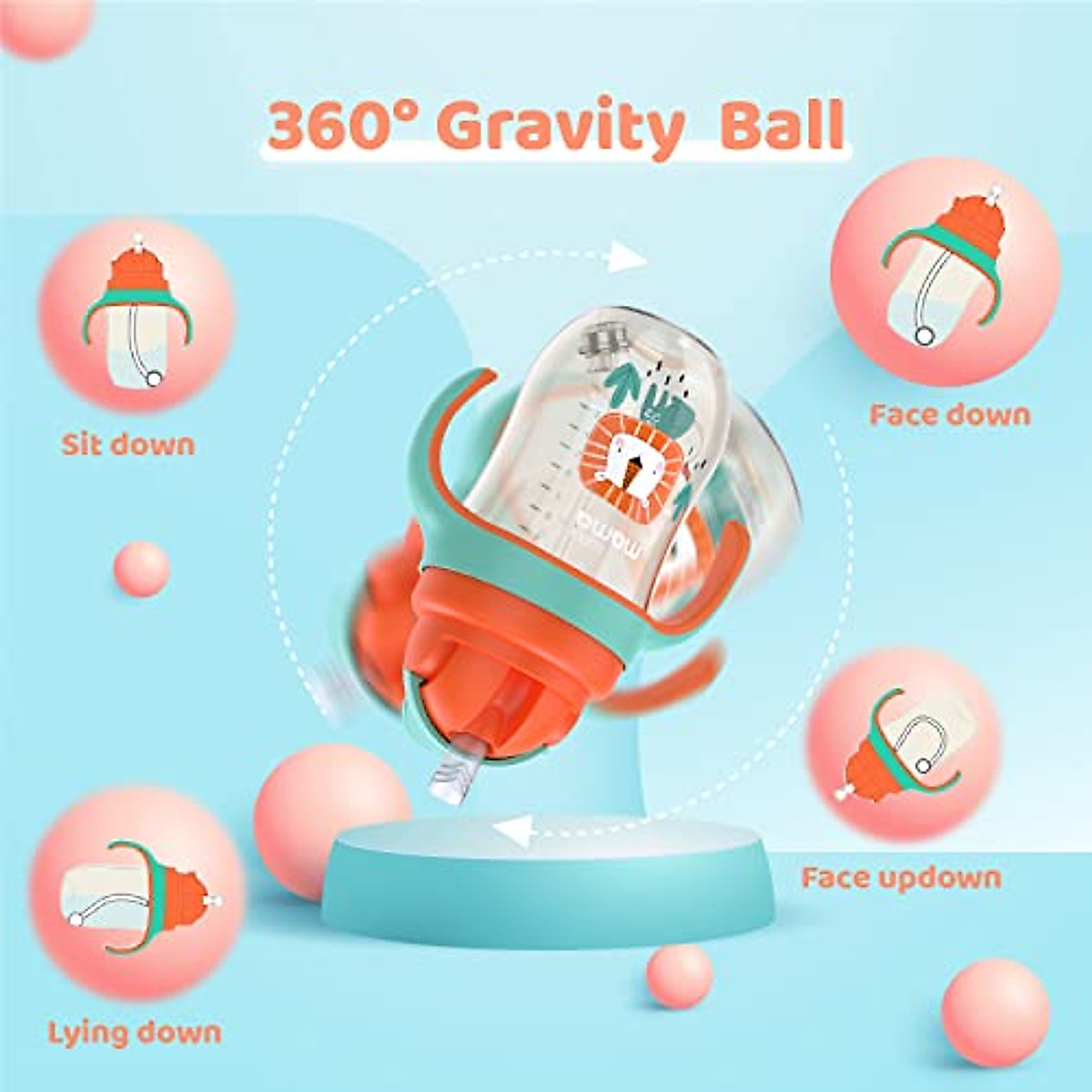 SUPERMAMA Sippy Cups for 1+ Year Old with Spout & Straw(9 Oz), PPSU No Spill Sippy Cups with Weighted Straw, Spill Proof Training Toddler Cups With Handle for Baby 6+ Months