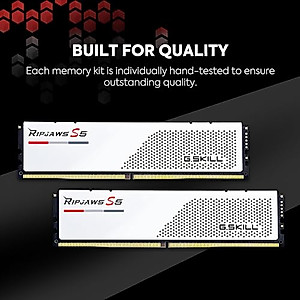 G.SKILL Ripjaws S5 Series (Intel XMP 3.0) DDR5 RAM 32GB (2x16GB) 6000MT/s CL32-38-38-96 1.35V Desktop Computer Memory UDIMM - Matte White (F5-6000J3238F16GA2-RS5W)