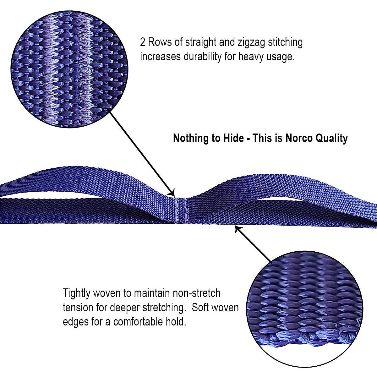 Stretch Strap with Loops for Physical Therapy, Flexibility, Range of Motion and Workouts with Exercise Book. Non-Elastic Band for Yoga, Pilates. Stretch Out Hamstring, Knee, calf, Back, Shoulder