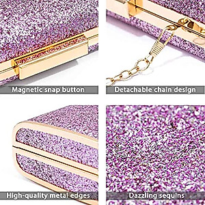 Yokawe Women's Clutch Purse Sparkling Glitter Evening Bag Prom Party Bride Wedding Handbag (Pink)