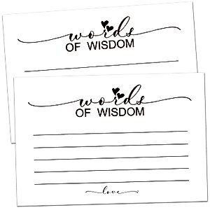 BELATASO 50 words of wisdom cards, Blank Advice Cards for the Bride and Groom, Baby Shower, Bridal Shower, Wedding Shower, Graduation Party, Retirement Party, Anniversary 4 x 6 Inch