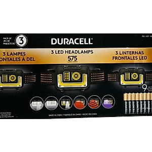Duracell LED Headlamps 575 Lumens, 3 Count