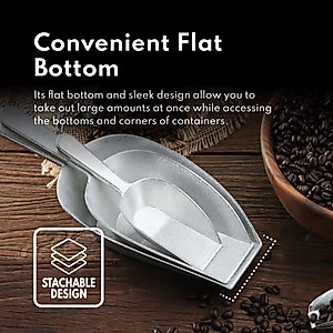 New Star Foodservice 34622 Cast Aluminum Flat Bottom Utility Scoop, 1 oz, Extra Small Size, Silver (Hand Wash Only)