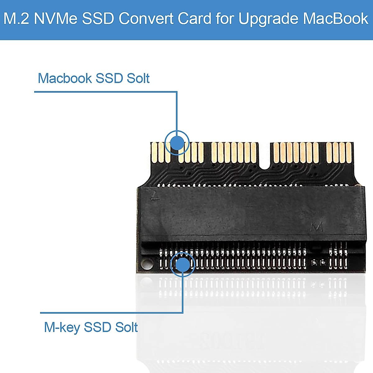 DKARDU NGFF M.2 nVME SSD Adapter Card for MacBook, Upgrade for MacBook 2013-2017 Convert, M.2 PCI-e NVME SSD Replace for MacBook SSD MZ-JPU128T/SD6PQ4M-128G, 2 PCS