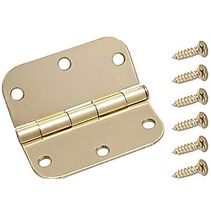 Everbilt 3-1/2 in. 5/8 in. Radius Satin-Brass Steel Hinge
