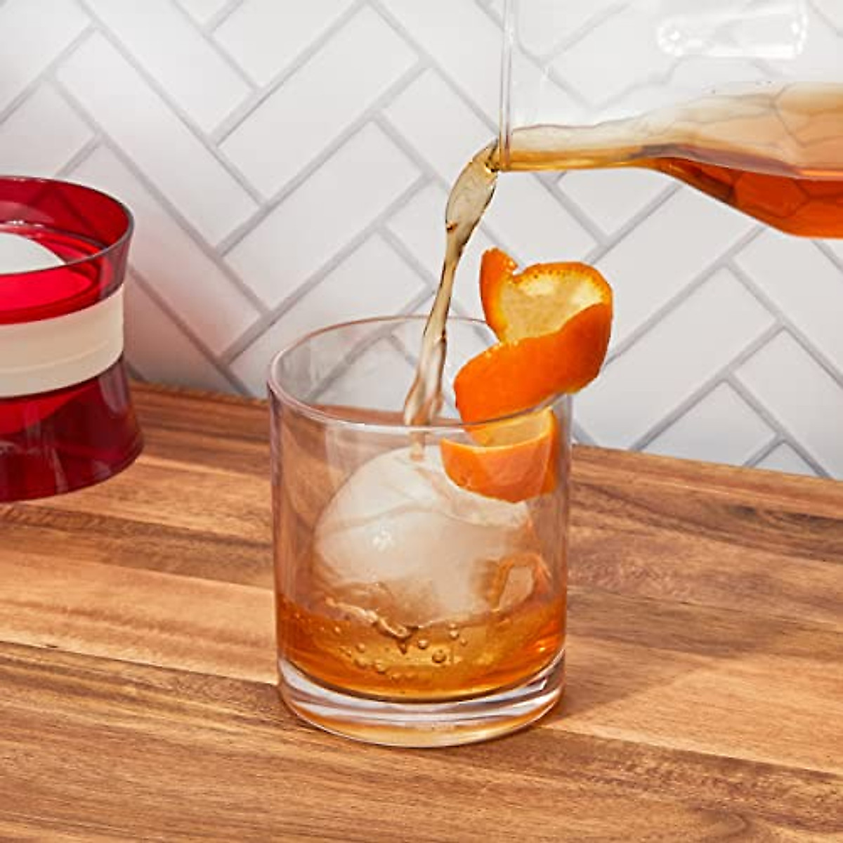 ZOKU Set of 2 Silicone Ice Sphere Molds, Stackable 2.5-Inch Ice Ball Makers, Keep Drinks Colder Longer with Less Dilution, Leak-free, Easy-Release, Black