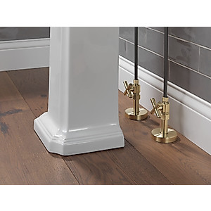 Delta Faucet 1/2" x 3/8" Straight Supply Stop Valve with Contemporary Handle Gold, Water Shut Off Valve, Brass Shut Off Valve, 1/4 Turn Shut Off Valve, Champagne Bronze DT021201-CZ