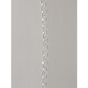 SAMKY 1T 1 Tier Double Row Alternating Crystal Beaded Veil - Light Ivory Fingertip 36" V493