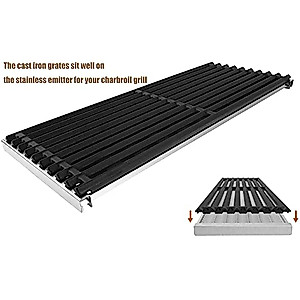 18 7/16" Emitter Plates & Infrared Grill Grates Replacement Parts for G515-4700-W1 G519-A400-W1 & G526-0007-W1 Charbroil Tru-Infrared 463270915, 463246909, 463246910, 463247009, 463247109, 3PCS Set