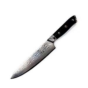Cooksy 8 Inch Elite Chef's Knife, VG-10 Damascus Stainless Steel Blade with G10 Handle