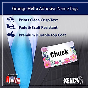 350 Pack Hello My Name is Stickers Identification Badges, 3.5" X 2.25" Peel and Stick for Conferences, Offices and Schools - Made in The USA (Floral)