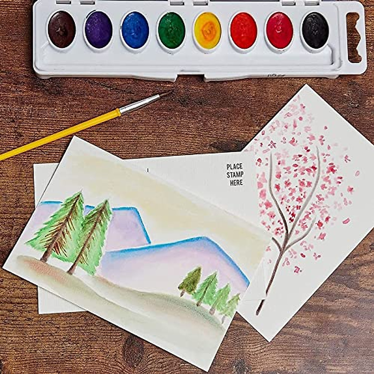 50 Pack Blank Postcards, Watercolor Paper Post Cards for DIY Thanksgiving, Christmas, Mailing, Painting (White, 4x6 In)