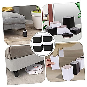 OSALADI 4pcs Booster Pad Bed Frame Riser Desk Mat Felt Hairpin Table Legs Furniture Leg Floor Protectors Bed Furniture Risers Chair Leg Carbon Steel Black Tea Table Foot Pad Table Pads