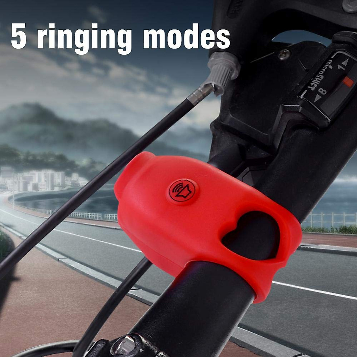 Loud Bike Horn, 120db Electric Bell Waterproof Cycle Horn with 4 Colors for Kids, Adults, Road and Mountain Bike(Red)