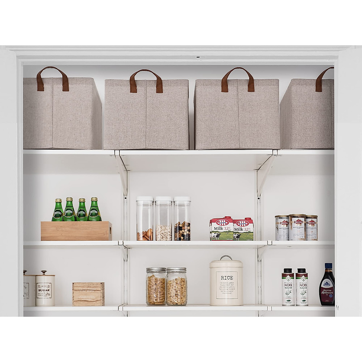 StorageWorks 45L Extra Large Fabric Storage Bins and Storage Bins with Lids and Clear Window