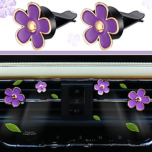 Frienda 10 Pcs Leather Steering Wheel Cover Set for Women 14.5-15 Inch Car Accessories with Seat Belt Shoulder Pad Seatbelt Cover Cup Holder Start Button Ring Sticker Air Vent Clip(Purple)