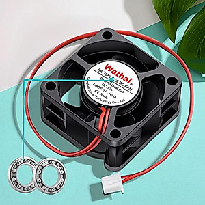 Wathai 40mm x 20mm 12V Dual Ball Bearing DC Brushless Cooling Fan for 12 Volt PSU Replacment, DIY Small Electronic Equipment Cooling
