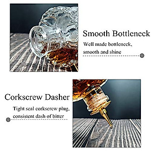 Bitters Bottle - Jewel Bitter Bottle For Cocktail, 6oz / 175ml, Glass Dahs Bottle With Gold Plated Cork Dasher Top - DSBT0011 (1, Gold)