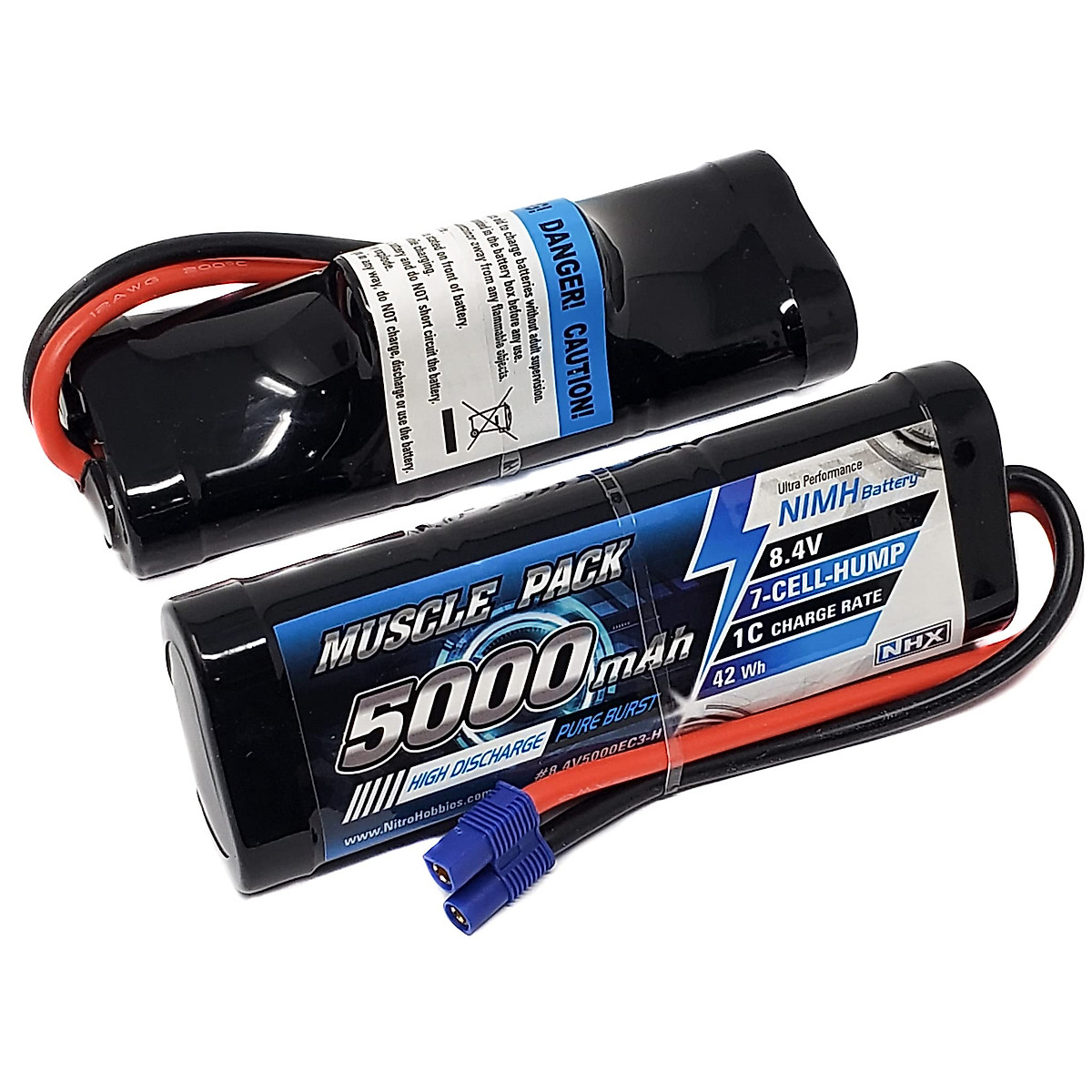 NHX Muscle Pack 8.4V 5000mAh 7-Cell Nimh Hump Battery w/ EC3 Connector