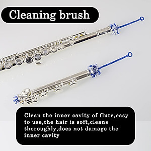Flute Cleaning cleaner Care Maintenance Kit,Key Oil,Cork Grease,Swab,Cleaning Cloth,2PCS Cleaning Brush,Cleaning Rod