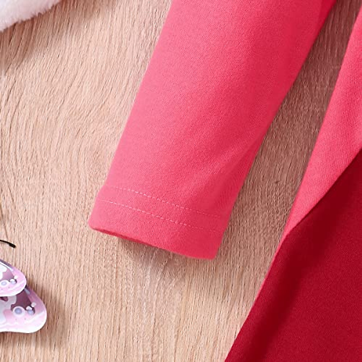 moomtaikid Baby Toddler Girls Dresses Rainbow 3D Heart Splicing Dress O-Neck Long Sleeve Princess Dress Pink 18-24M