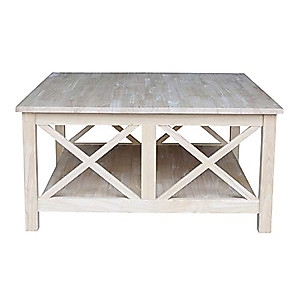 International Concepts Hampton Square Coffee Table, Unfinished