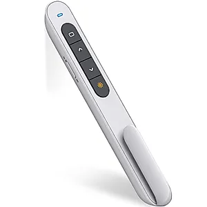 Wireless Presenter Remote, RF 2.4GHz USB Presentation Remote Control PowerPoint Presentation Clicker for Keynote/PPT/Mac/PC … (White)