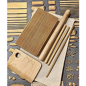 Pasta board set, 6 piece, macaroni, trofie, gnocchi, garganelli