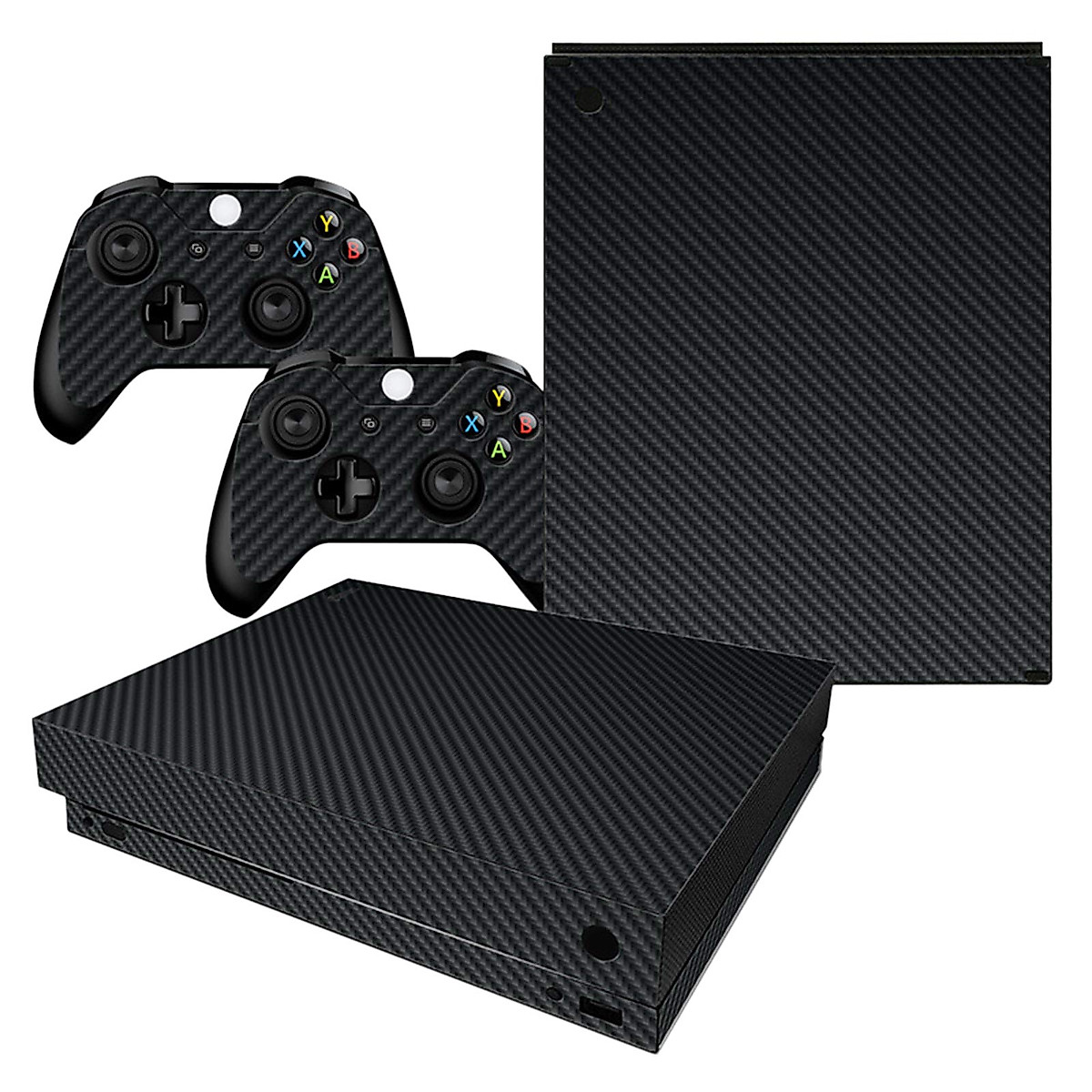 CM Carbon Fiber Protective Skin Decal Sticker Cover Vinyl Skin Wrap for Xbox One X Console and Remote Controllers
