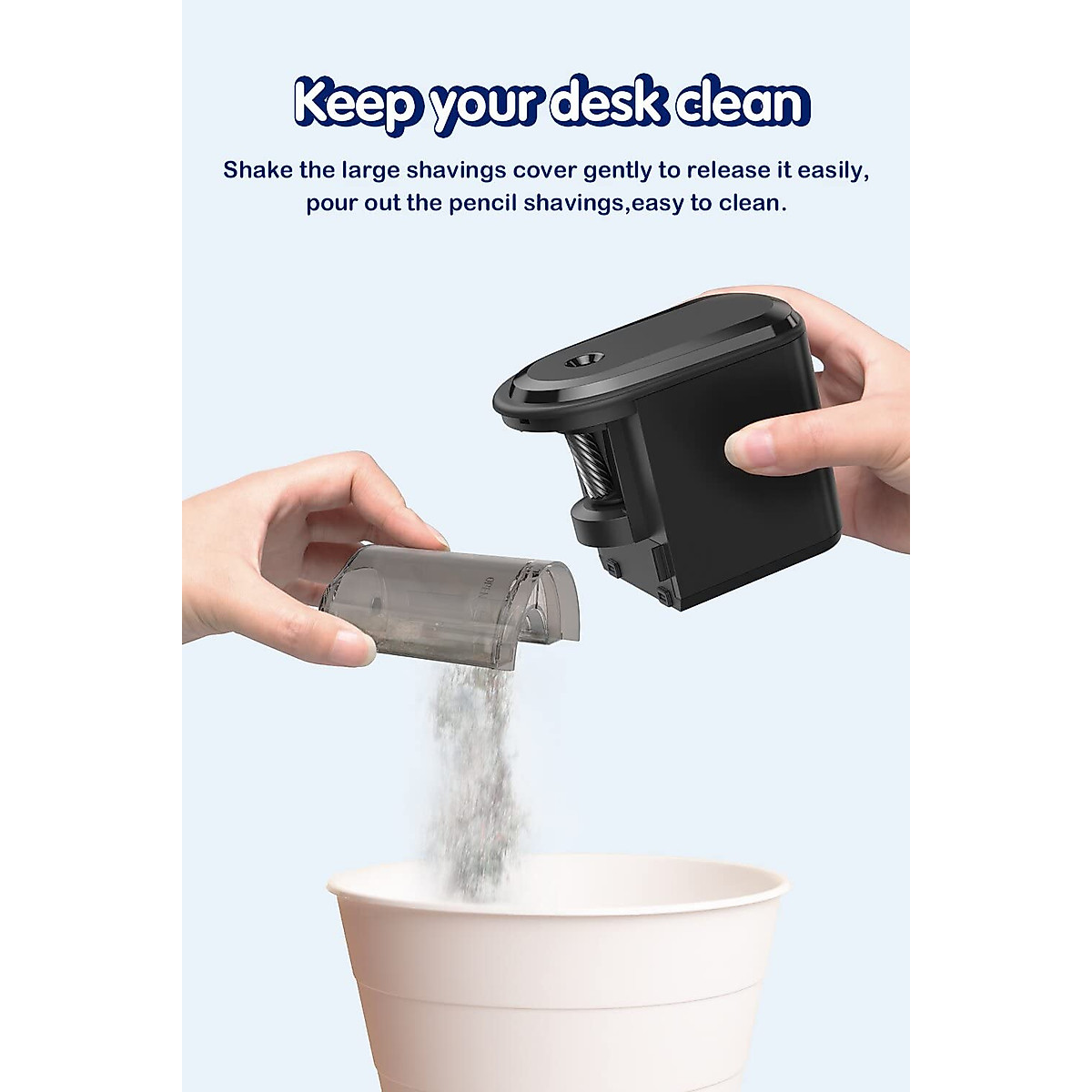 Electric Pencil Sharpener Helical Blade Heavy-Duty RIYO Pencil Sharpeners Battery Operated for No.2/ (6-8mm) Pencils with Auto Start & Cleaning Brush for School/Classroom/Office/Artist Studio