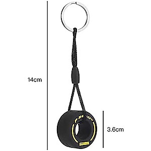 F1 Racing Tire Key Chain,Wheel Tyre Auto Keychain,Mini Cute Tire Keyring,Soft Rubber,Car Part Model Keyfob,Automotive Part Car Gift Key Ring for Men Women Auto Accessoriest,Feel Fast and Furious (Red)
