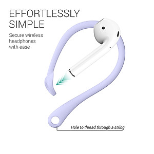 kwmobile Earbud Hooks Compatible with Apple Airpods 1/2 / 3 / Pro 1 / Pro 2 - Set of 2X Earphone Holders for Running - Light Lavender
