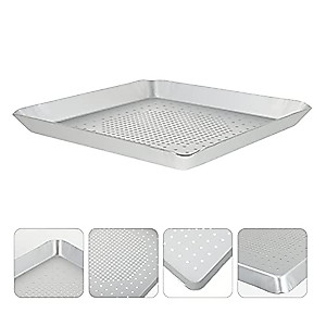 Temkin 3pcs Tray Cake Baking Plate Xxcm Utensil Ie Bread Pe Sticks Practical Making Stick Rim Cm Silver Nonstick Pancake Mesh Screen Non- Oven Steel Brownie Loaf with Supplies Xcm Plate (Size : 20X20