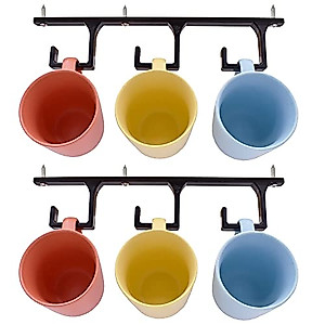 YYST Under Cabinet Mug Hanger Mug Holder Cup Holder Hanger Organizer Racks for Coffee Mugs, Tea Cups (2)