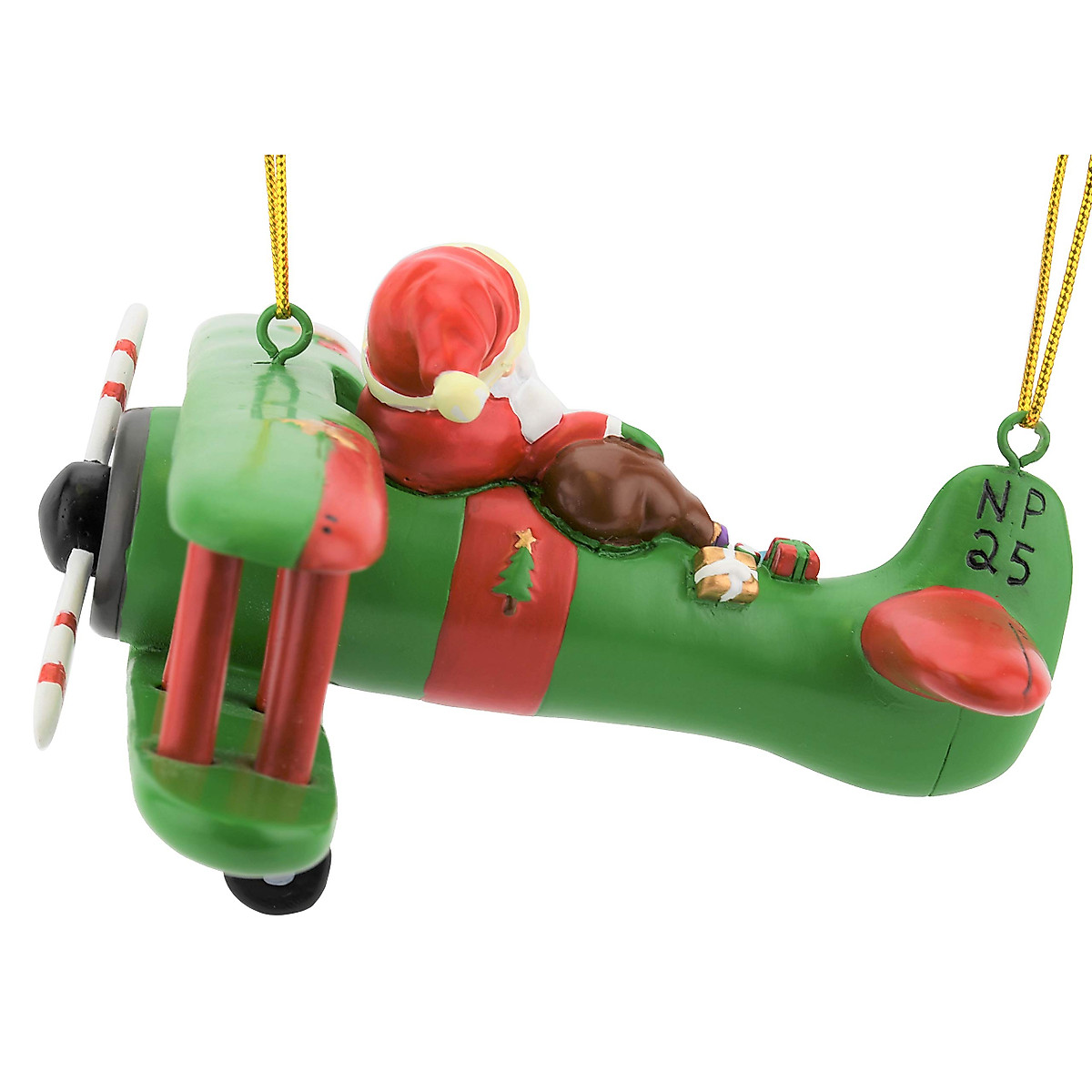 Tree Buddees Large Funny Aviator Santa Flying Plane Losing Presents Christmas Ornaments