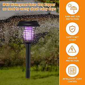 12 Pack Solar Bug Zapper LED Mosquito Killer Outdoor Waterproof Mosquito Zapper Fly Repellent 2 in 1 Mosquito and Insect Zapper Waterproof Solar Mosquito Killer Light for Indoor Outdoor Use