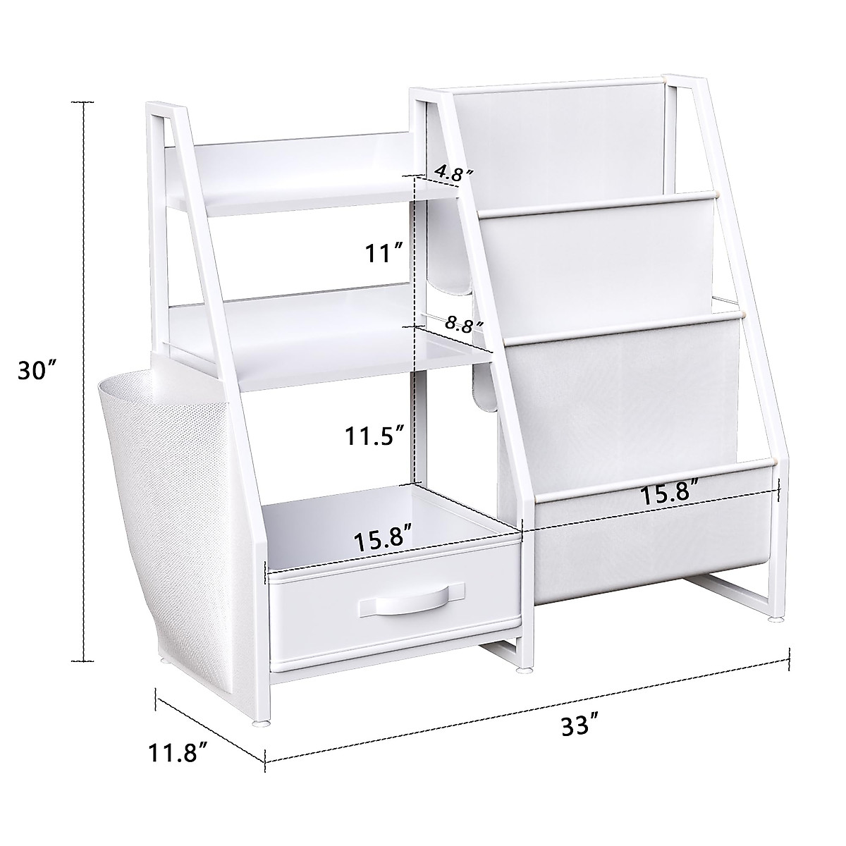 BAIJIALI Kids Bookshelf and Toy Organizer, 3 Tier Bookshelf for Kids, Montessori Bookcase Book Shelf for Kids Rooms, Bedroom, Playroom,Toy Storage Organizer with Bookshelf