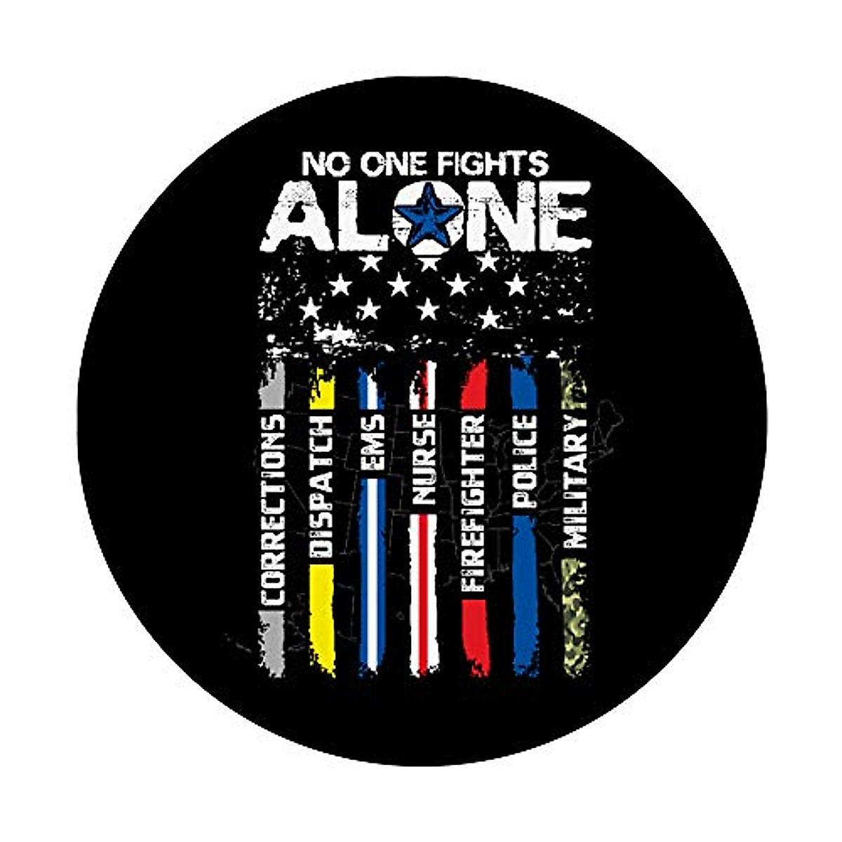 First Responders American Thin Line Police Fire Military EMS PopSockets PopGrip: Swappable Grip for Phones & Tablets