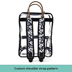 Thick Clear Backpack with Leather Carrying Handle, Transparent School Book Bag, See Through Bags for for Adults, TPU Bookbags