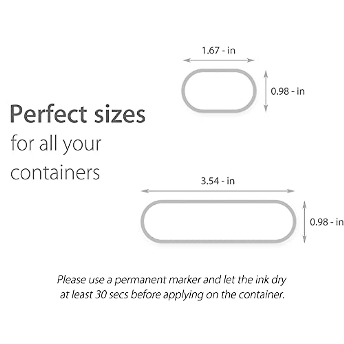 Removable Waterproof Food Labels, Write-on Kitchen Labels for POP Food Storage Containers, Jars and Home Organization, Pantry & Spice Sticker, Pack of 64