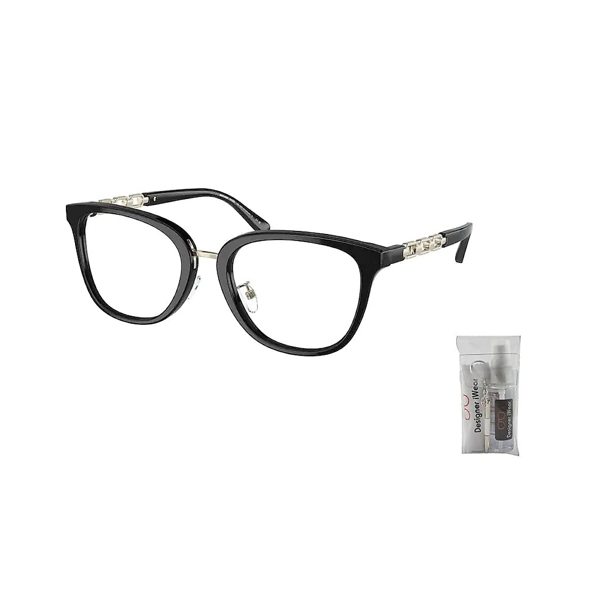 Michael Kors Innsbruck MK4099 3005 52MM Black Square Eyeglasses for Women + BUNDLE With Designer iWear Eyewear Kit