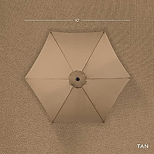 Best Choice Products 10ft Outdoor Steel Polyester Market Patio Umbrella w/Crank, Easy Push Button, Tilt, Table Compatible - Tan