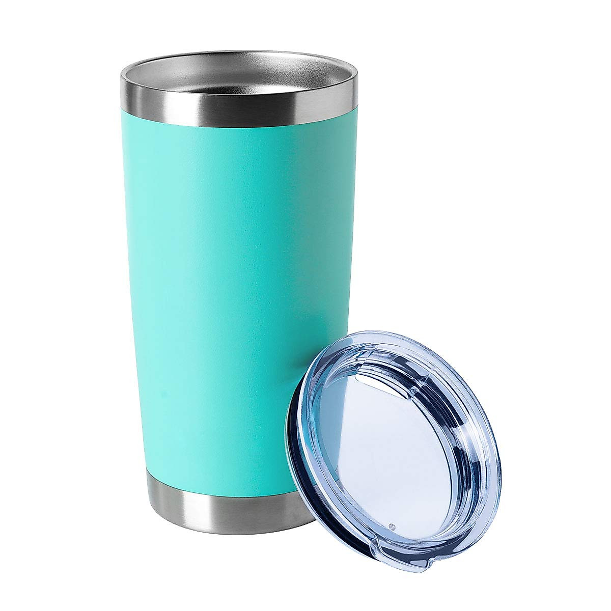 HASLE OUTFITTERS 20oz Tumblers Bulk Stainless Steel Cup with Lid Double Wall Vacuum Insulated Coffee Mug for Cold & Hot Drinks 1 Pack, Light Blue