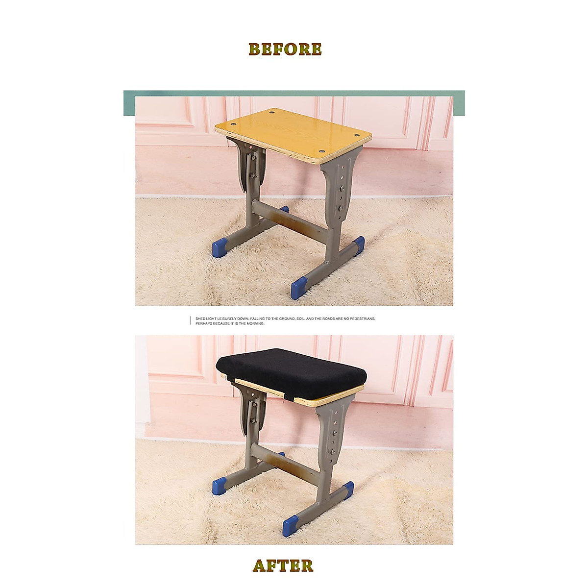 Rectangle Soft Memory Foam Chair Pad Cover Non-Slip Breathable Air Mesh Saddle Bar Stool Seat Cushion with Snap-on Button Tie for Home Kitchen Dining Bench School Office Chair Black, 13.4 x 9.4 Inch